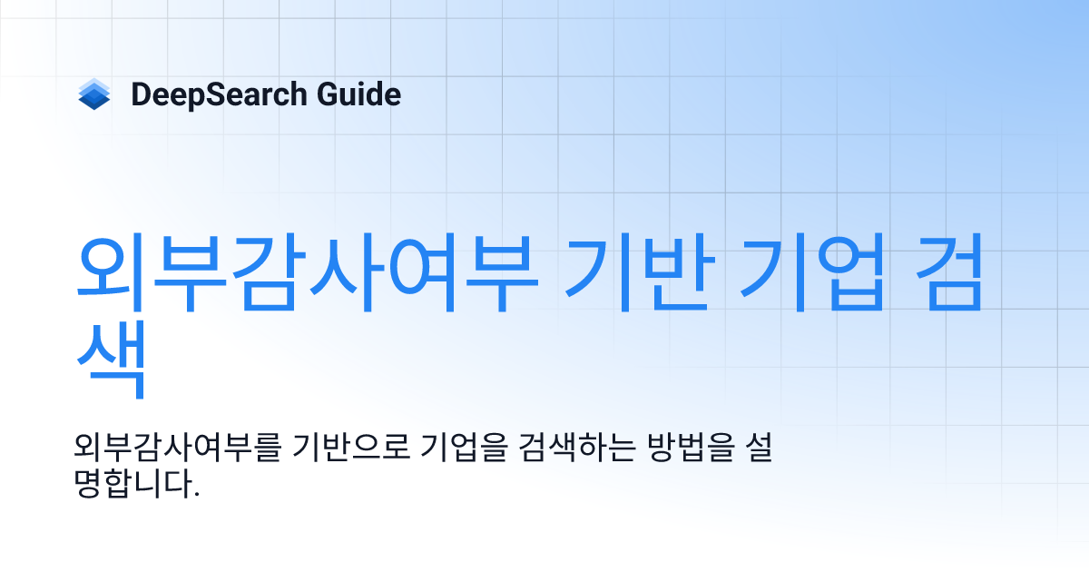 외부감사여부 기반 기업 검색 | DeepSearch Guide